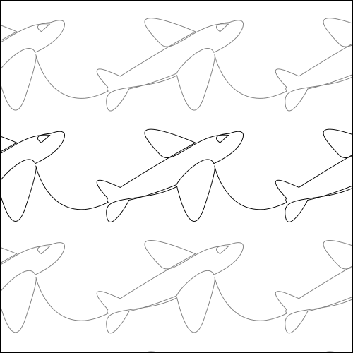 Airplane Takeoff - Quilting Pantograph Pattern — QuiltingPantographs.com