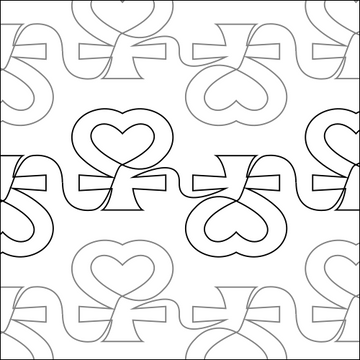 Anime Heart Cross - Quilting Pantograph Pattern — QuiltingPantographs.com