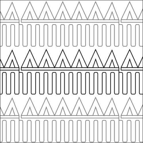 Aztec Temples - Quilting Pantograph Pattern — QuiltingPantographs.com
