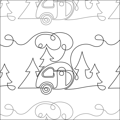 Camping Trailer - Quilting Pantograph Pattern — QuiltingPantographs.com