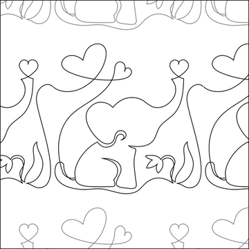 Elephant Hearts - Quilting Pantograph Pattern — QuiltingPantographs.com