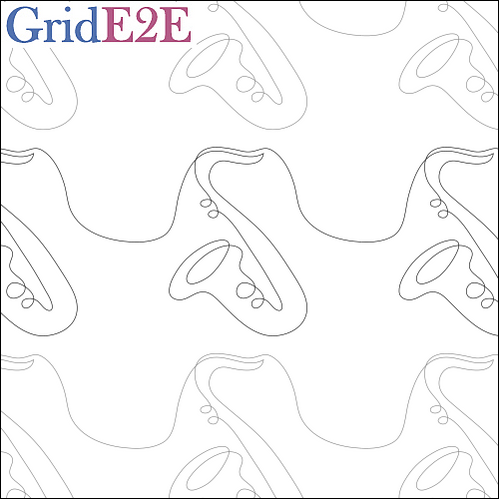 Musical Saxophone - Quilting Pantograph Pattern — QuiltingPantographs.com