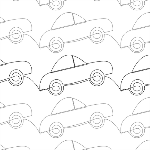 Racing Cars - Quilting Pantograph Pattern — QuiltingPantographs.com