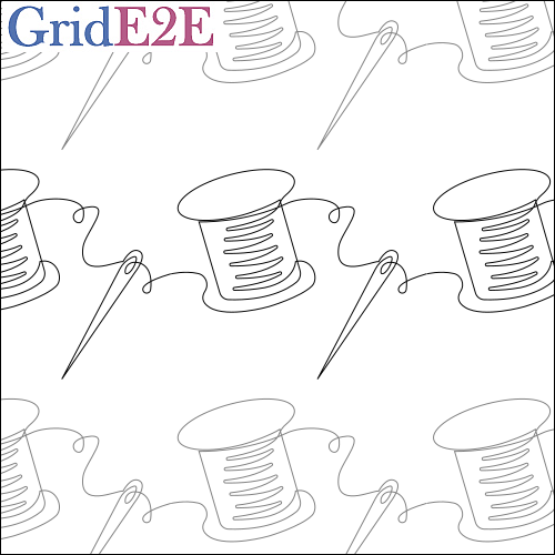 Sewing Needle and Thread - Quilting Pantograph Pattern ...