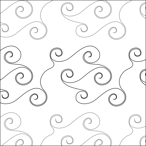 Triple Swirls - Quilting Pantograph Pattern — QuiltingPantographs.com