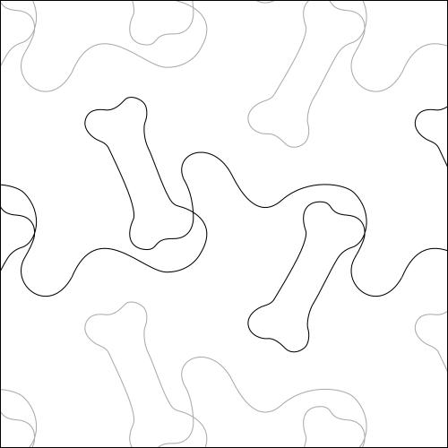 Dexter's Dog Bone - Quilting Pantograph Pattern — QuiltingPantographs.com
