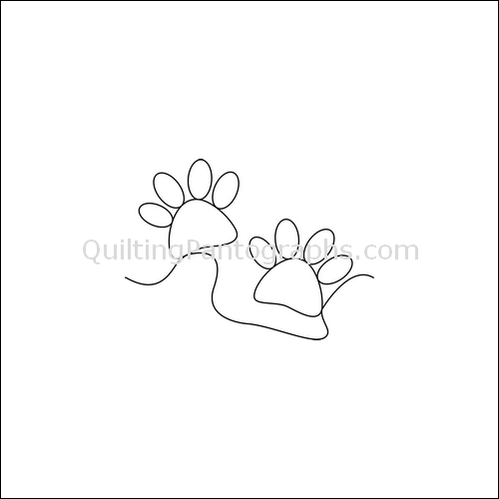 Rizzo's Paw Prints - Quilting Pantograph Pattern — QuiltingPantographs.com