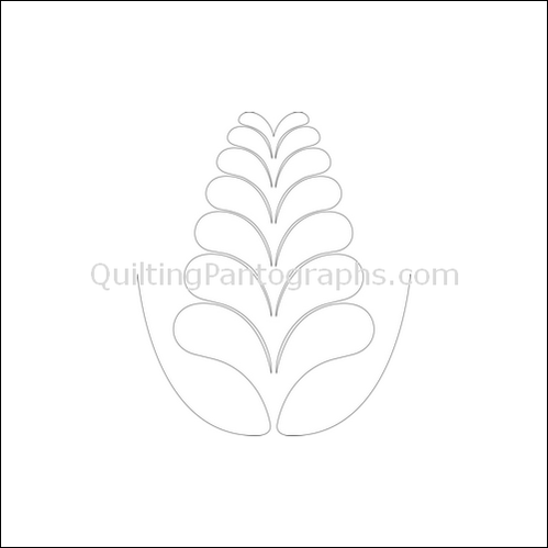 Acorn Feathers - Quilting Pantograph Pattern — QuiltingPantographs.com