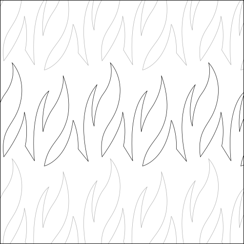 Fire Flames High - Quilting Pantograph Pattern — QuiltingPantographs.com