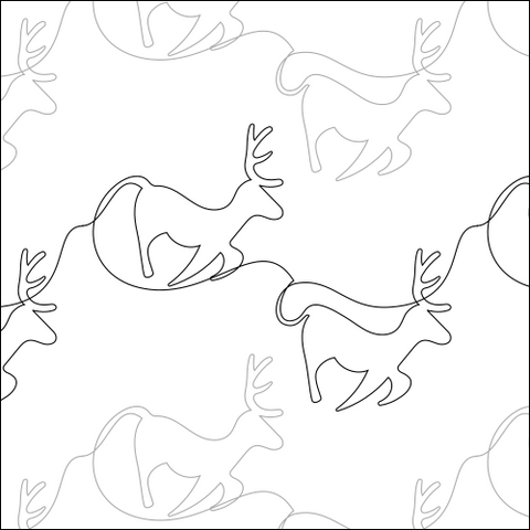 Santa's Reindeer - Quilting Pantograph Pattern — QuiltingPantographs.com