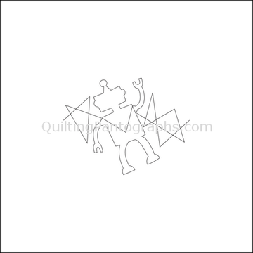 Robbie the Robot - Quilting Pantograph Pattern — QuiltingPantographs.com
