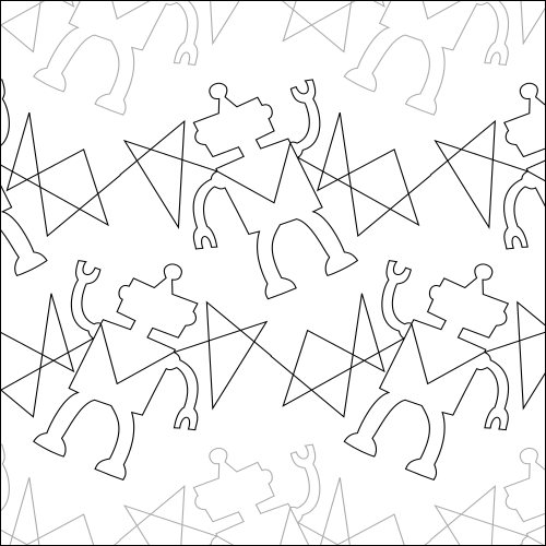 Robbie the Robot - Quilting Pantograph Pattern — QuiltingPantographs.com
