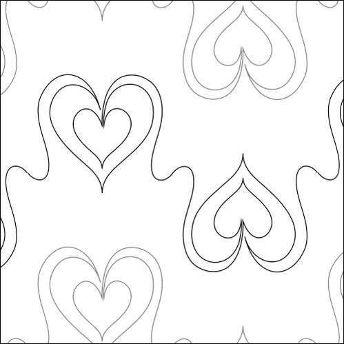 Nana's Hearts - Quilting Pantograph Pattern — QuiltingPantographs.com